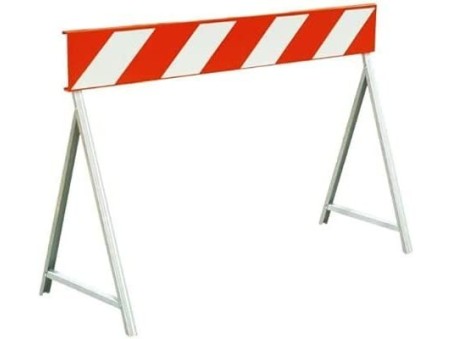 Barriera di delimitazione stradale normale con zampe strisce bianco ...